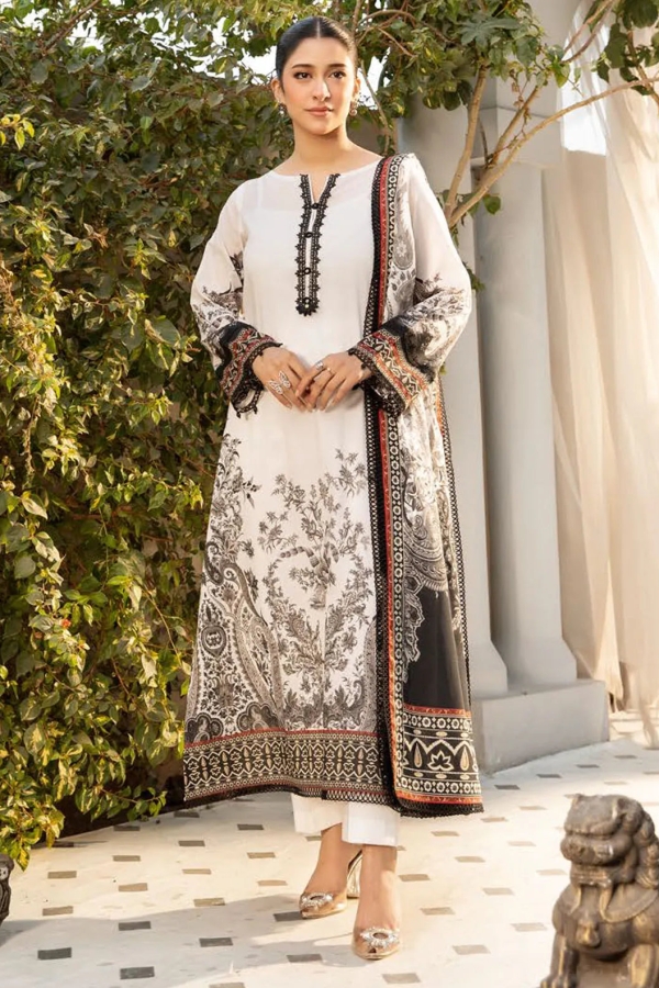 M basic Elaheh by Maria B Printed Lawn Suit Unstitched 3 Piece MB25EM D ...