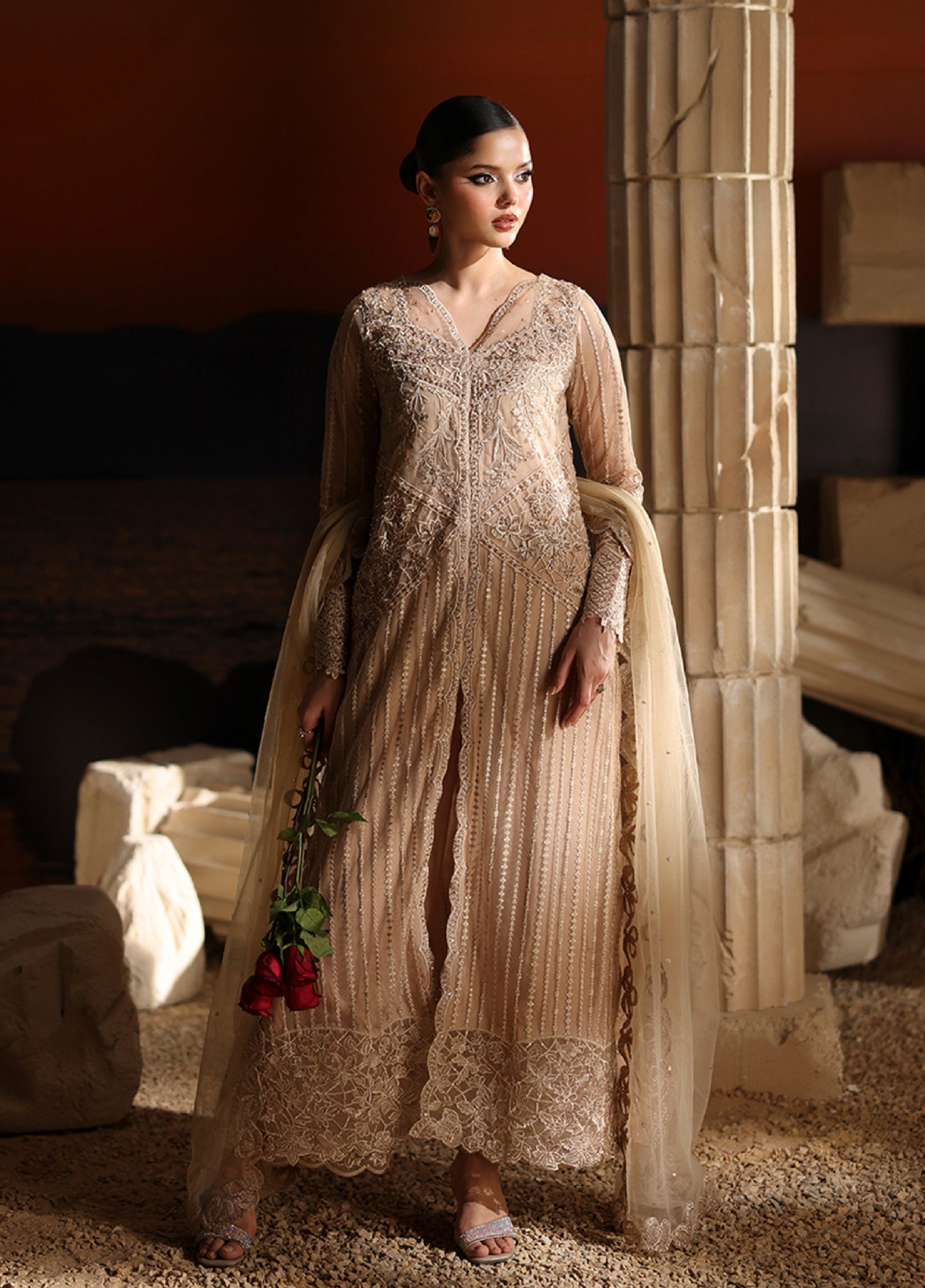 Luxe by Azure Unstitched Chiffon Embroidered Suits 3 Piece AZ25LF Elan ...